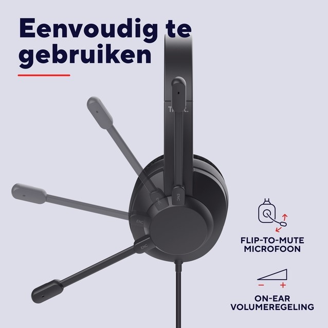 Hoofdtelefoon Trust Ayda Max USB-ENC bij Van Hilten